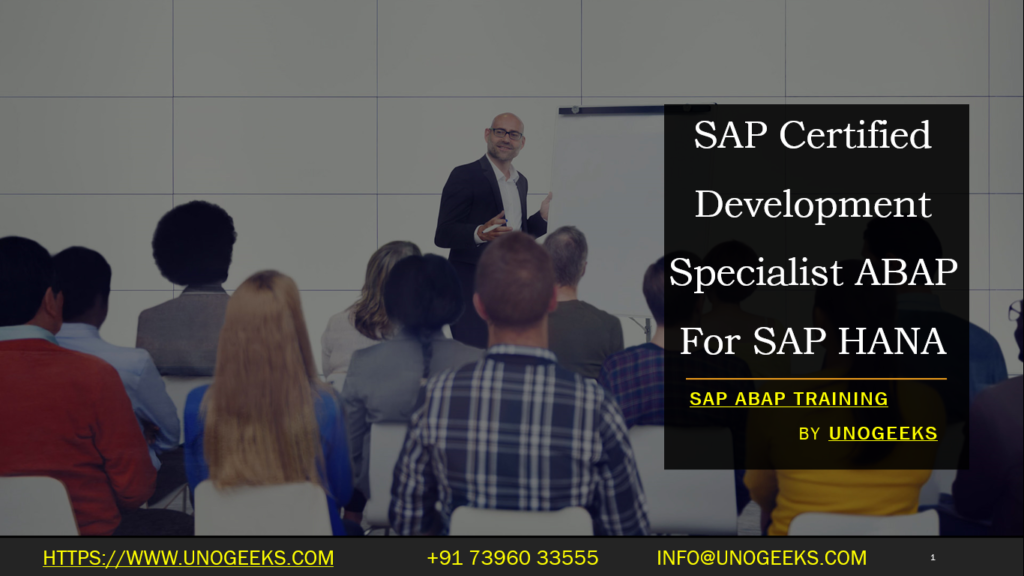 SAP Certified Development Specialist ABAP For SAP HANA 2.0