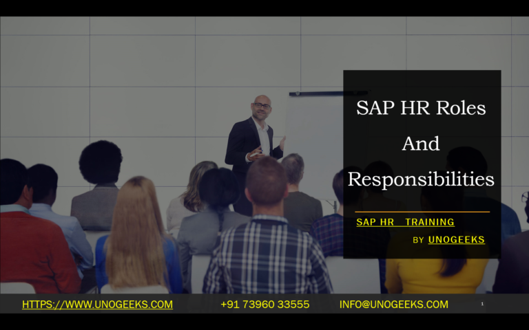 SAP HR Roles And Responsibilities