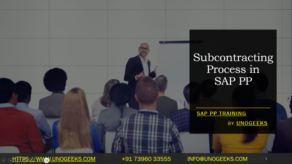 Subcontracting Process in SAP PP