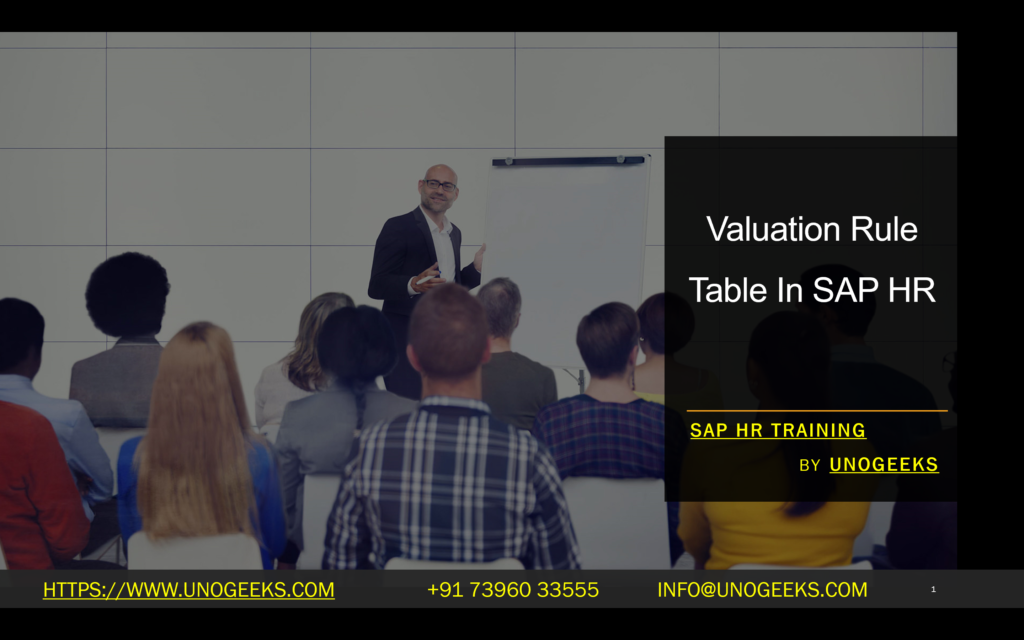 Valuation Rule Table In SAP HR